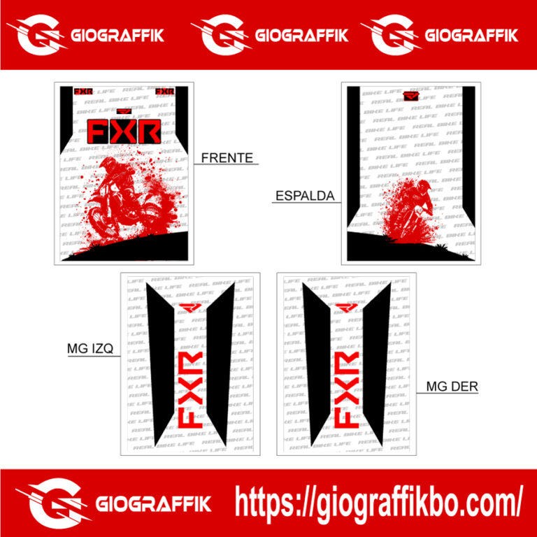 FXR MOTOCROSS RED BLACK PATRON LETRAS - Giograffikbo