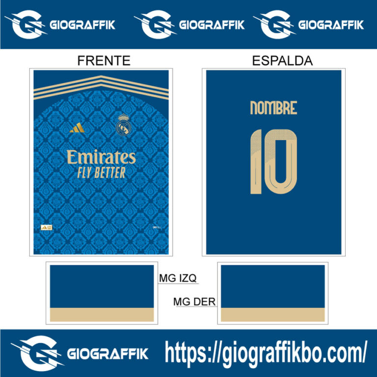 REAL MADRID PATTERN BLUE TRAMA CREMA - Giograffikbo
